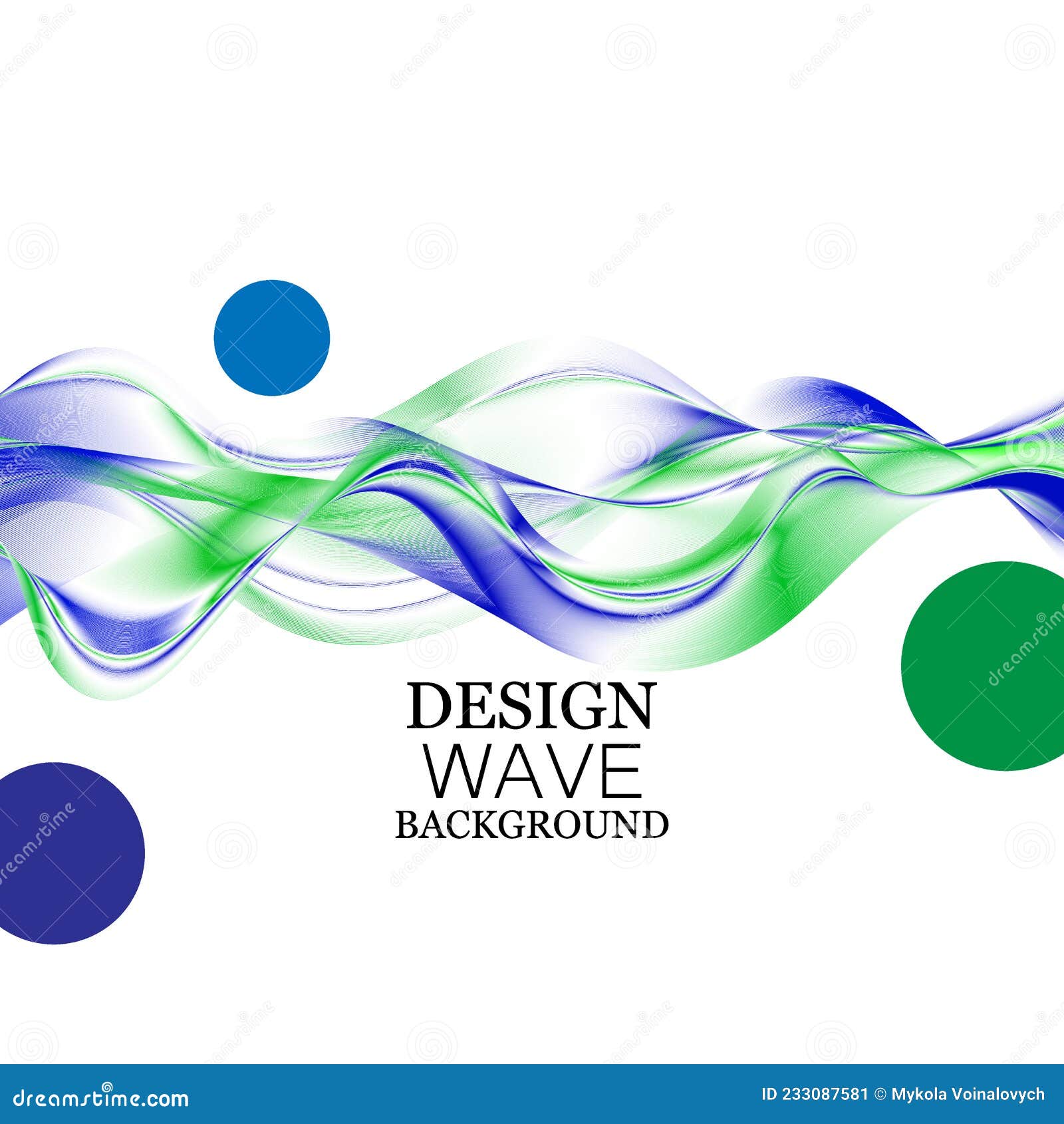 Abstract Blue Green Wave Design Decorative White Background Vector ...