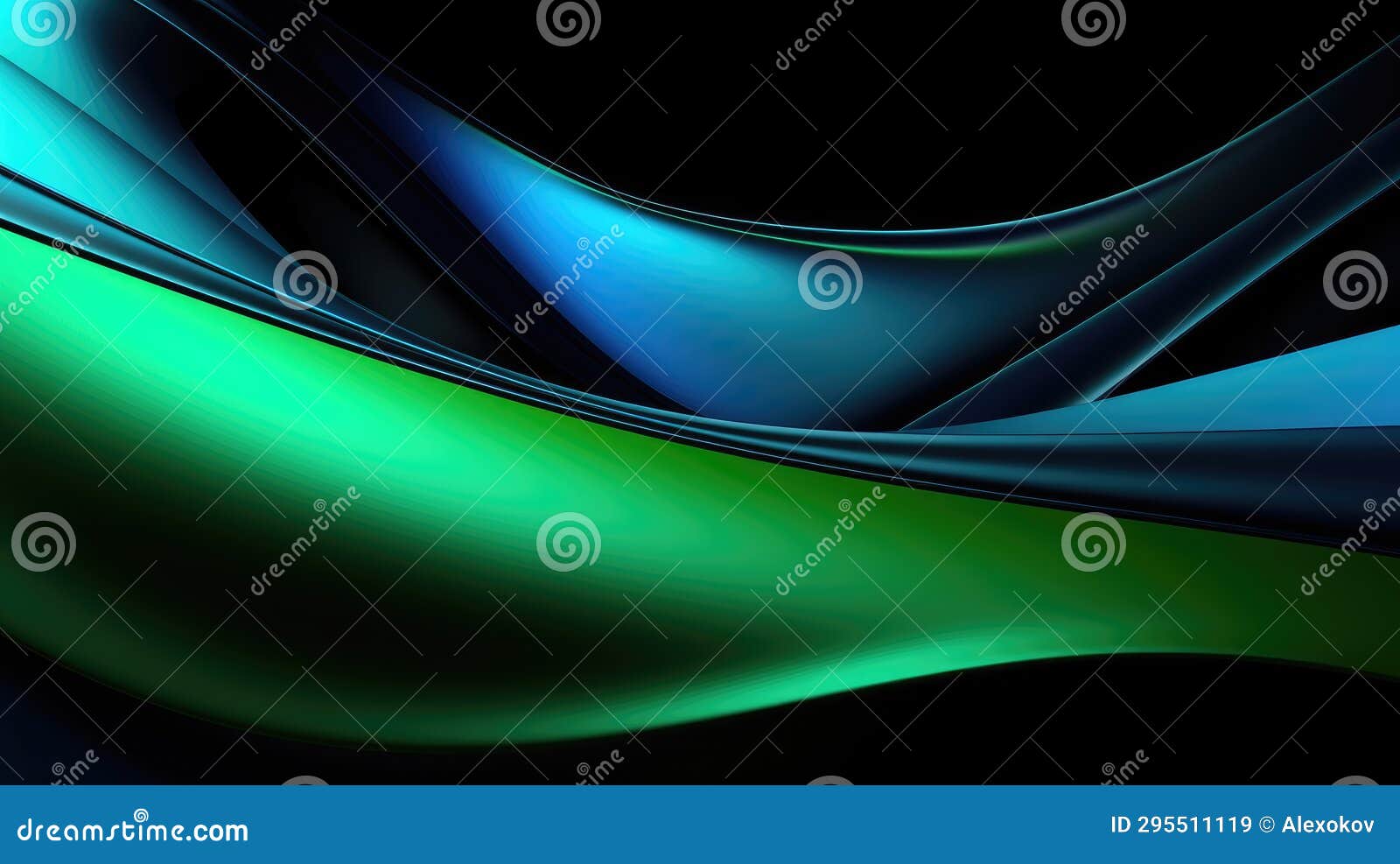 Abstract Blue and Green Wavy Background. 3d Render Illustration Stock ...