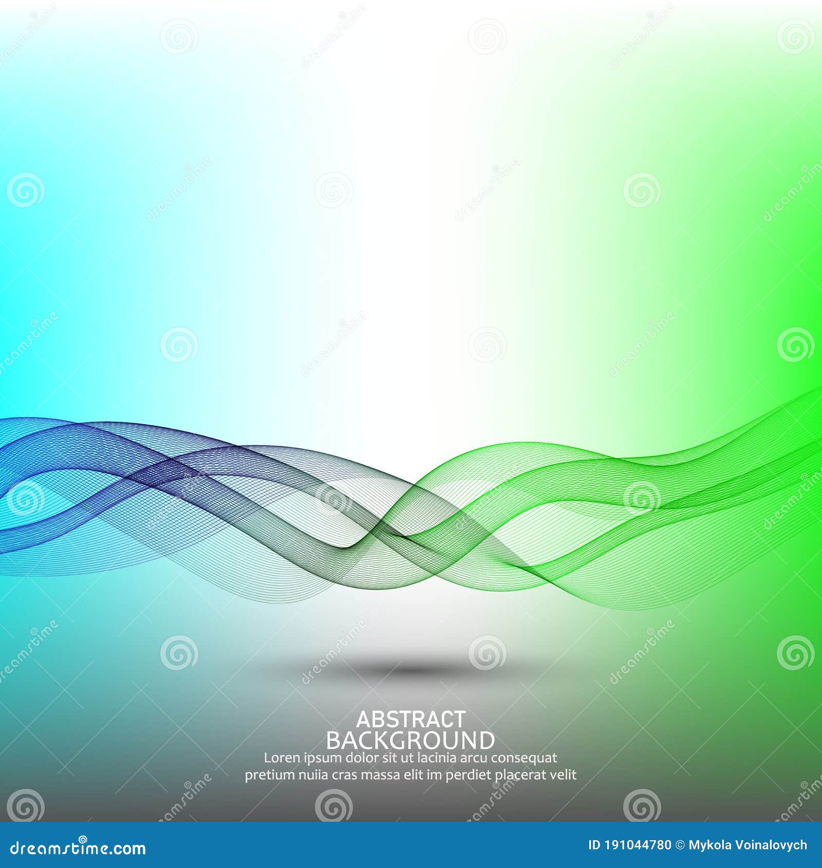 Abstract Blue and Green Wavy Lines. Colorful Vector Background Eps10 ...