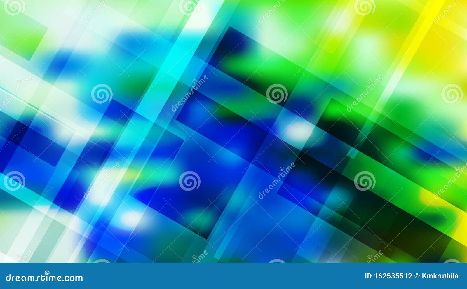 Abstract Blue Green and Yellow Lines Stripes and Shapes Background ...