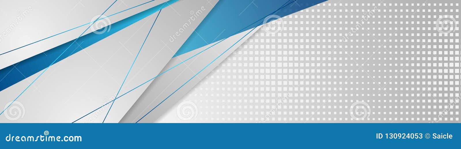 Abstract Blue and Grey Tech Geometric Banner Design Stock Vector ...