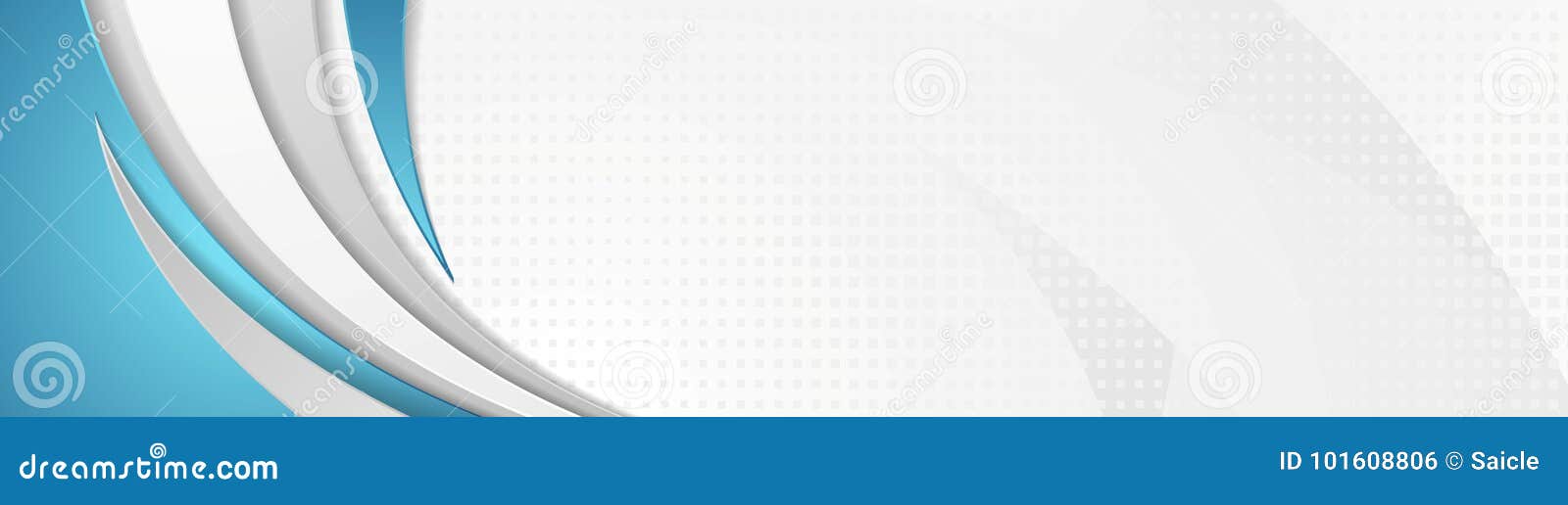 Abstract Blue and Grey Tech Wavy Banner Design Stock Vector ...