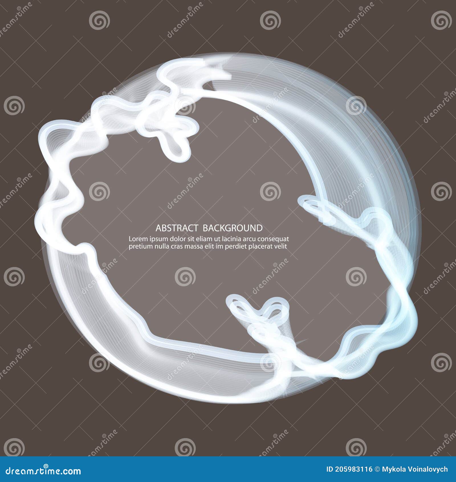 Abstract Blue and Grey Wave Vector Background. Round Design Element ...