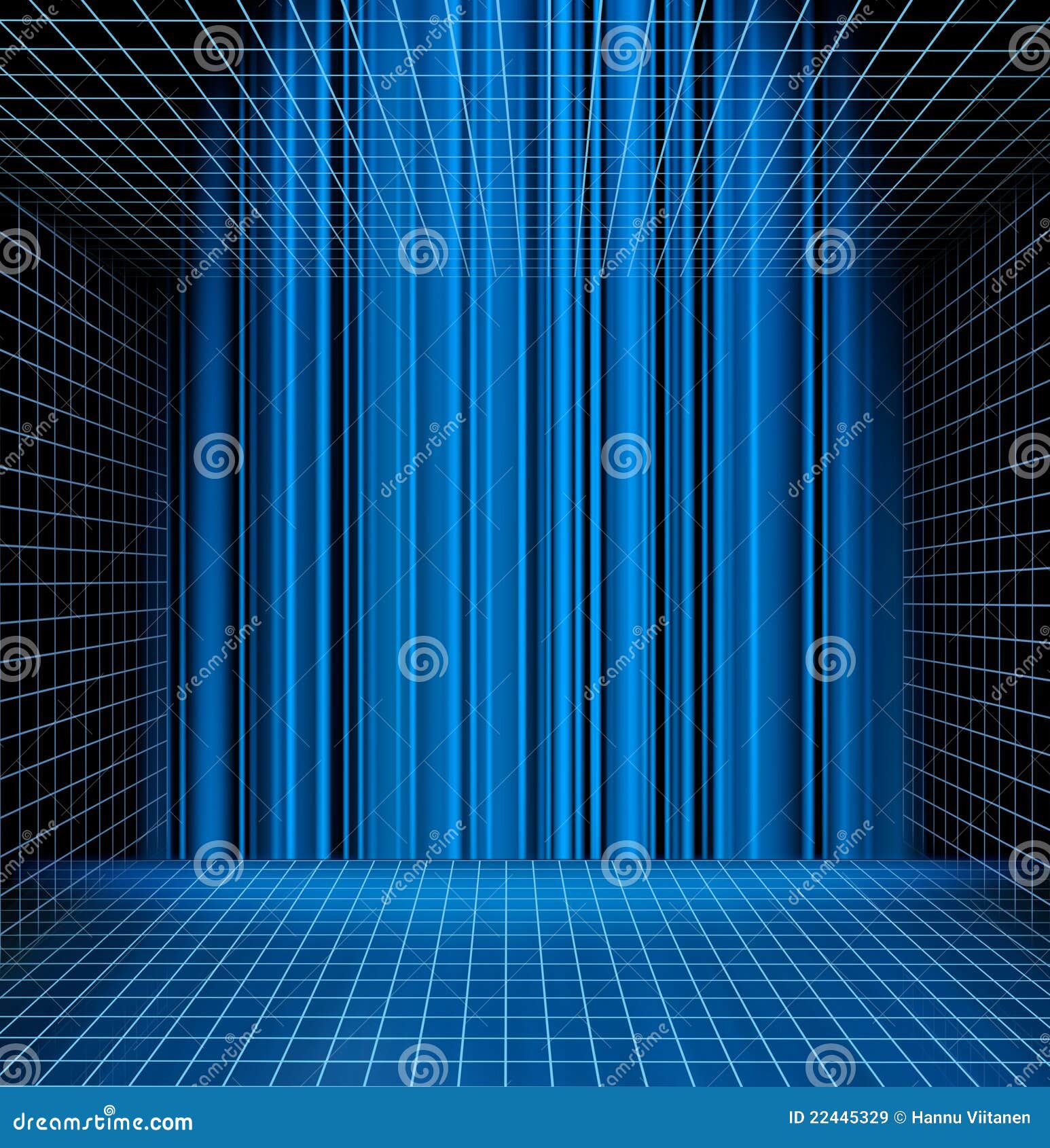 Abstract blue grid space stock illustration. Illustration of vertical ...