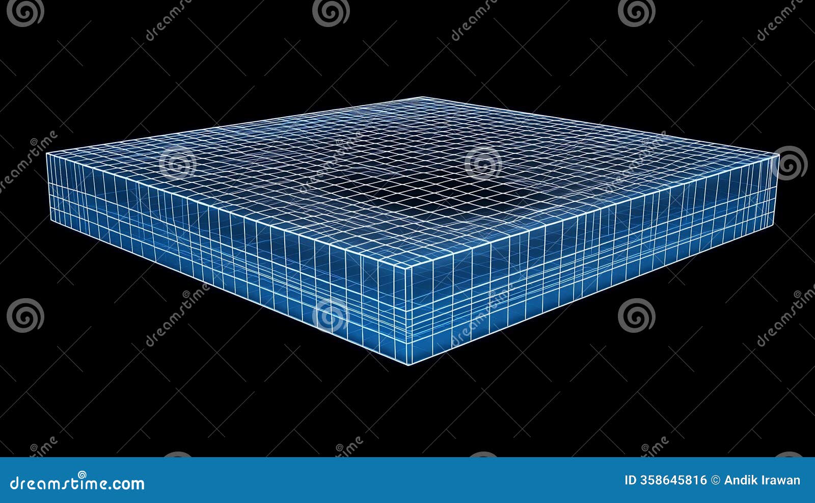Abstract Blue Gridded Cube Water Surface Design Royalty-Free Stock ...