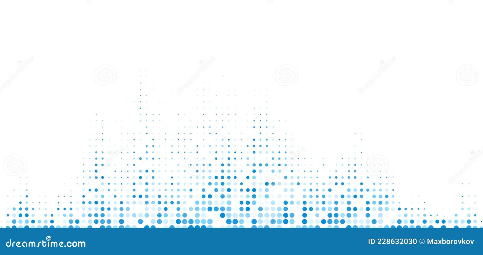 Abstract Blue Halftone Dotted Border Stock Vector - Illustration of ...
