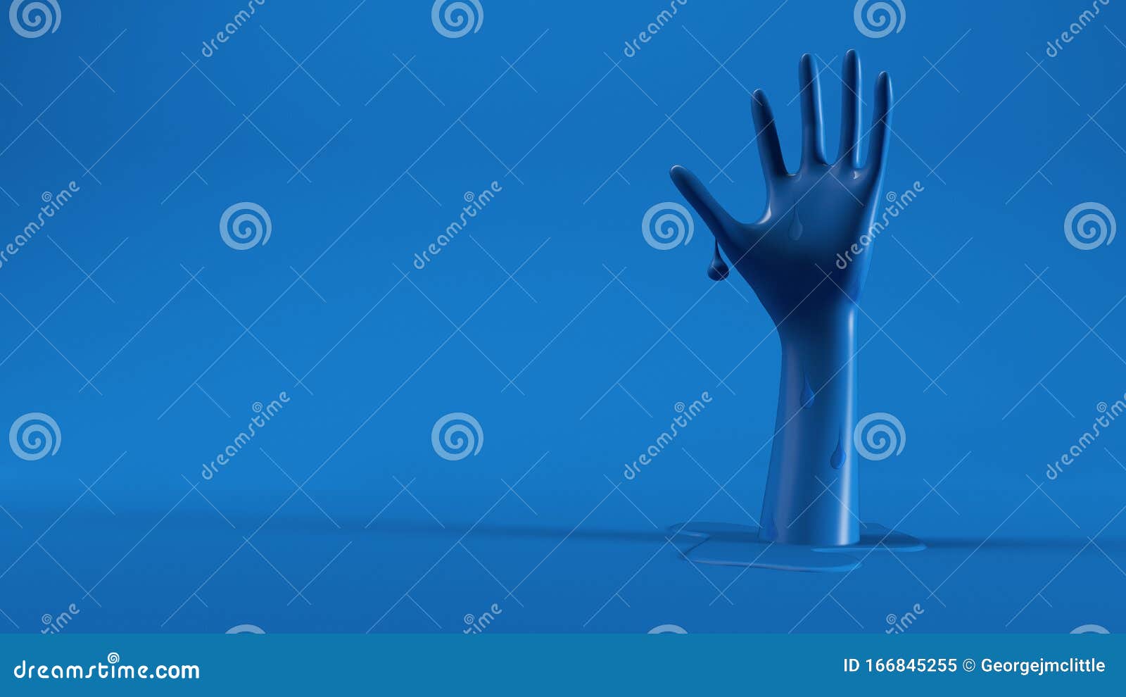 Abstract blue hand melting stock illustration. Illustration of palm ...