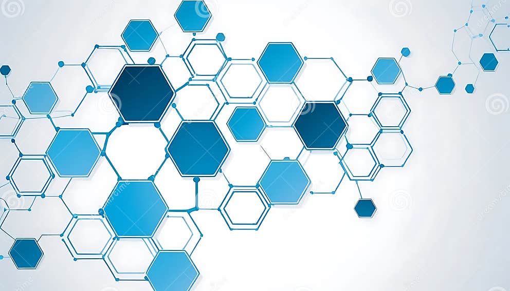 Abstract Blue Hexagon Network: a Modern, Clean Design Stock ...