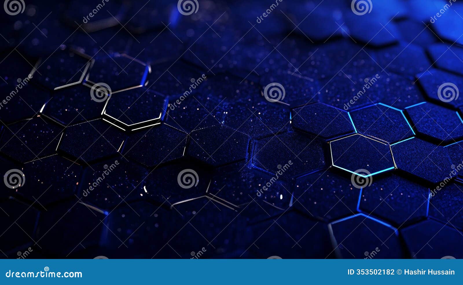 Abstract Blue Hexagon Pattern Background Texture Stock Illustration ...