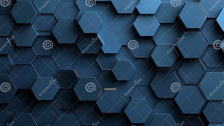 Abstract Blue Hexagonal Pattern Background with 3D Effect Perfect for Wallpapers Web Design and ...