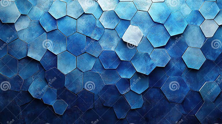 Abstract Blue Hexagonal Pattern Background Texture Stock Illustration - Illustration of hexagon ...