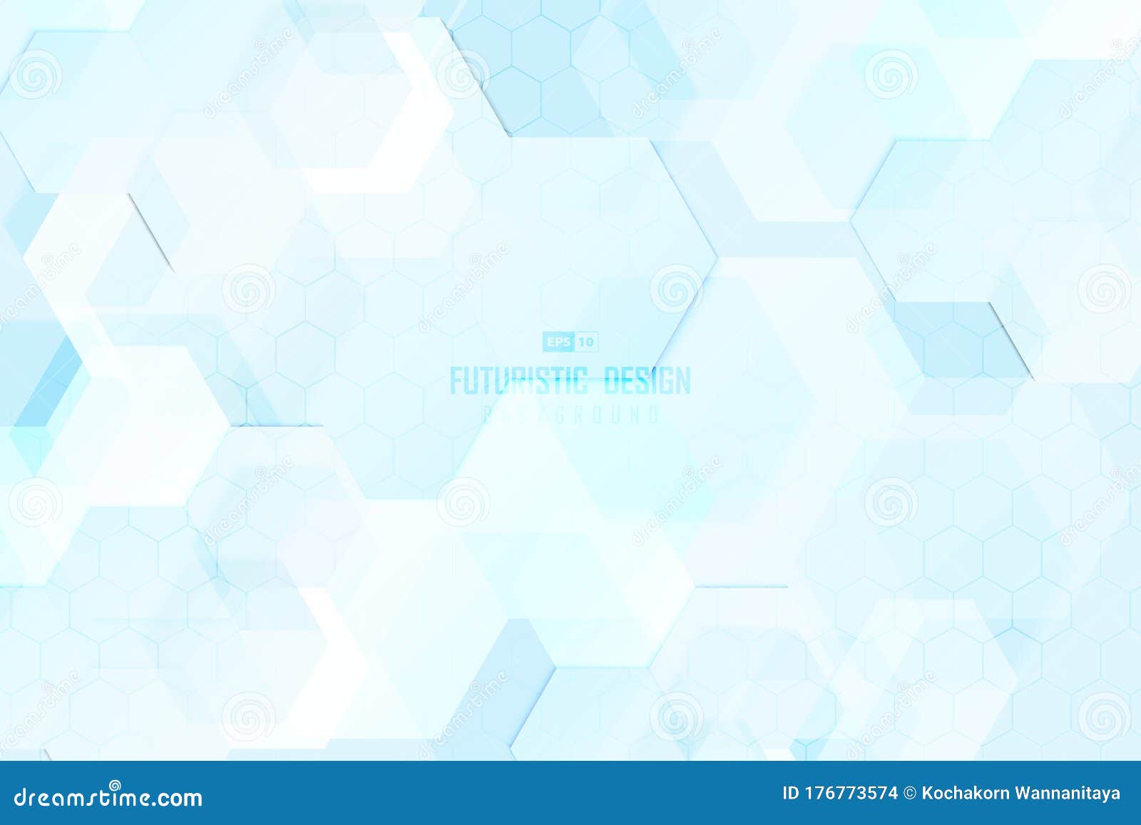 Abstract Blue Hexagonal Pattern of Technology Design Artwork Background. Illustration Vector ...