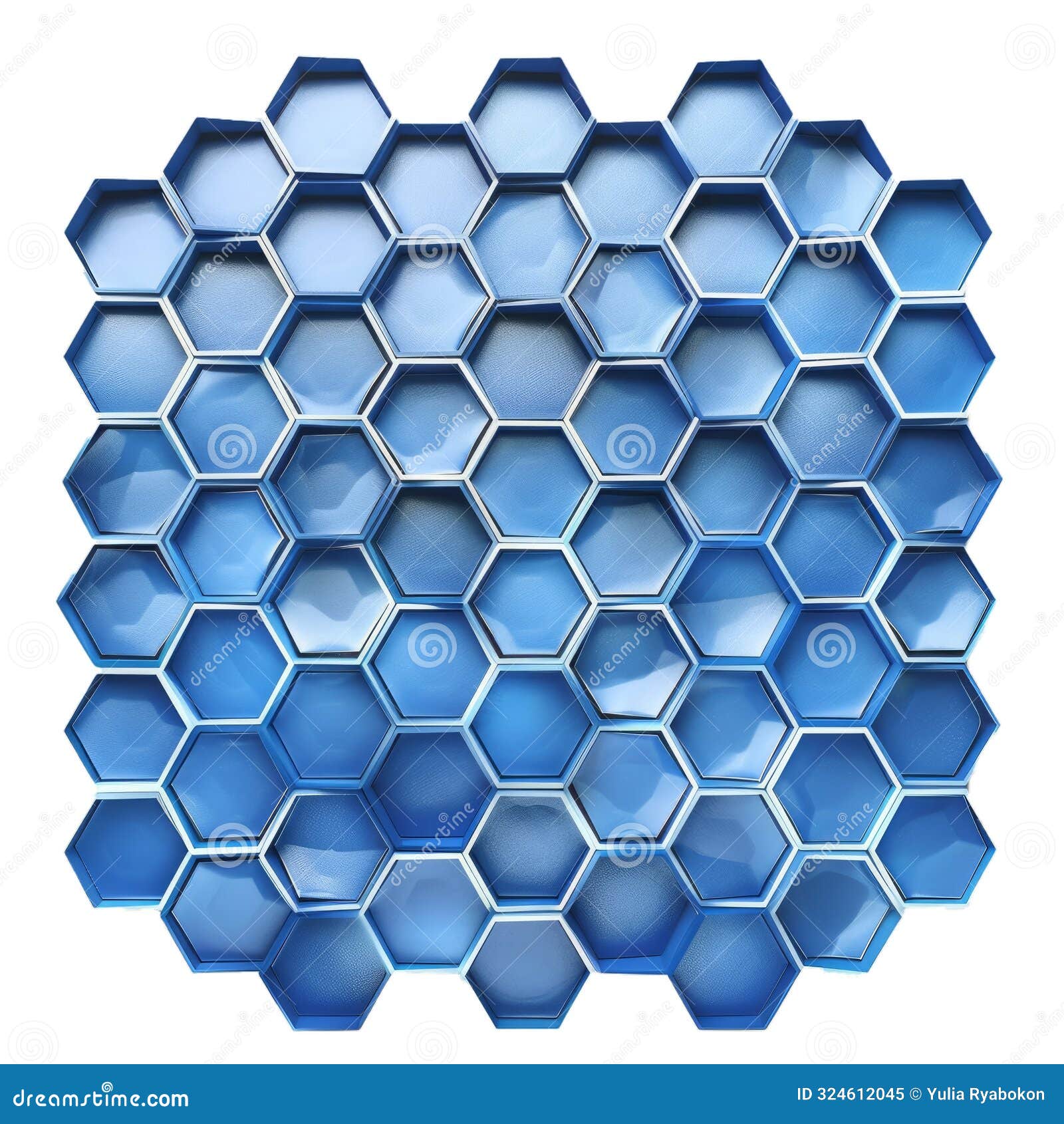 Abstract Blue Hexagonal Pattern on Transparent Background Stock Image ...