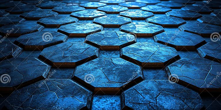 Abstract Blue Hexagonal Stone Texture Background Design Cracked Surface ...
