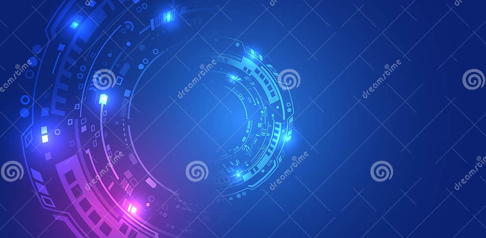 Abstract Blue High-tech Background Consisting of Circles and Other ...