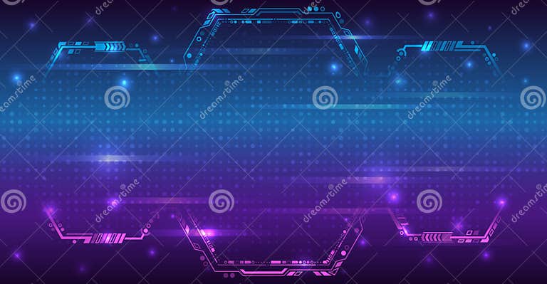 Abstract Blue High Tech Background Consisting of Hexagons and Other ...