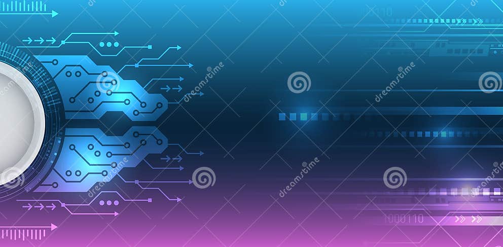 Abstract Blue High Tech Background Consisting of Printed Circuit Board ...