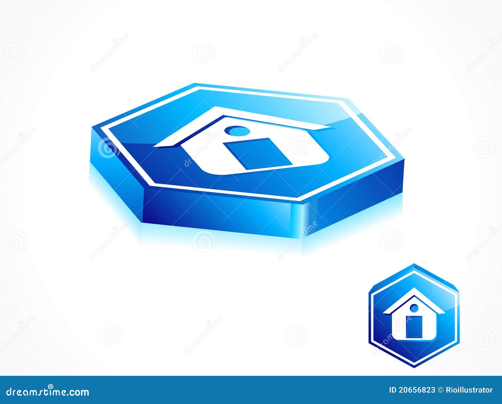 Abstract blue home button stock vector. Illustration of design - 20656823