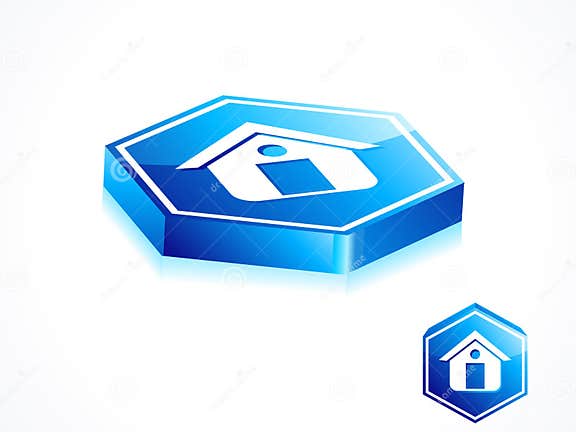 Abstract blue home button stock vector. Illustration of design - 20656823