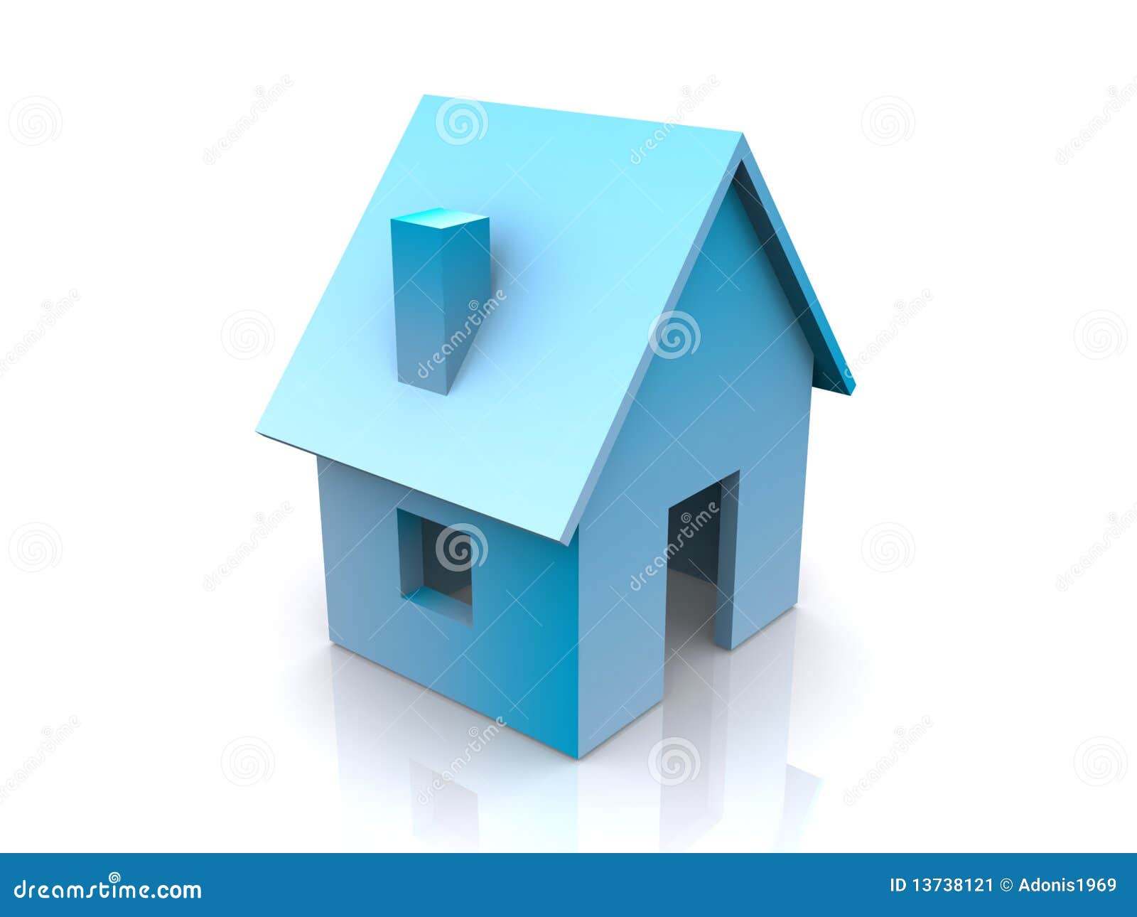 Abstract blue house stock illustration. Illustration of render - 13738121