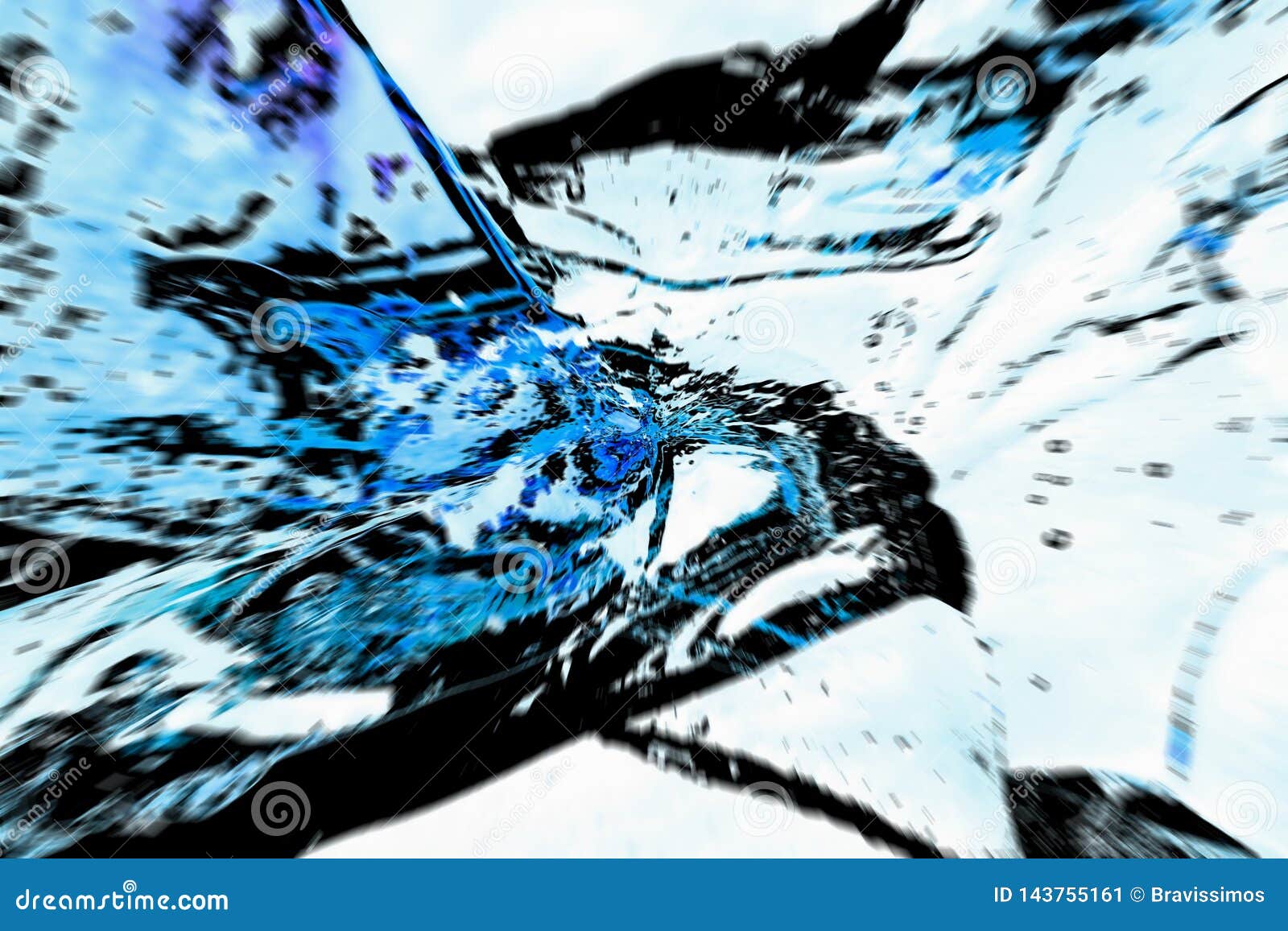 Abstract Blue Ice Pattern Symmetry. Frozen Circle Stock Illustration ...