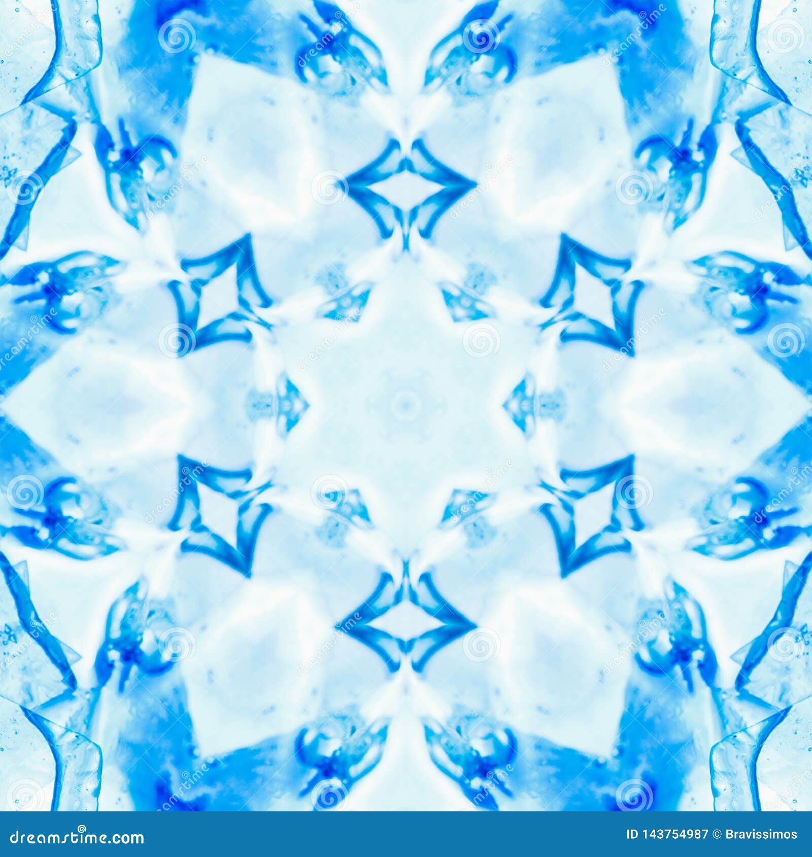 Abstract Blue Ice Pattern Symmetry. Geometric Backdrop Stock ...