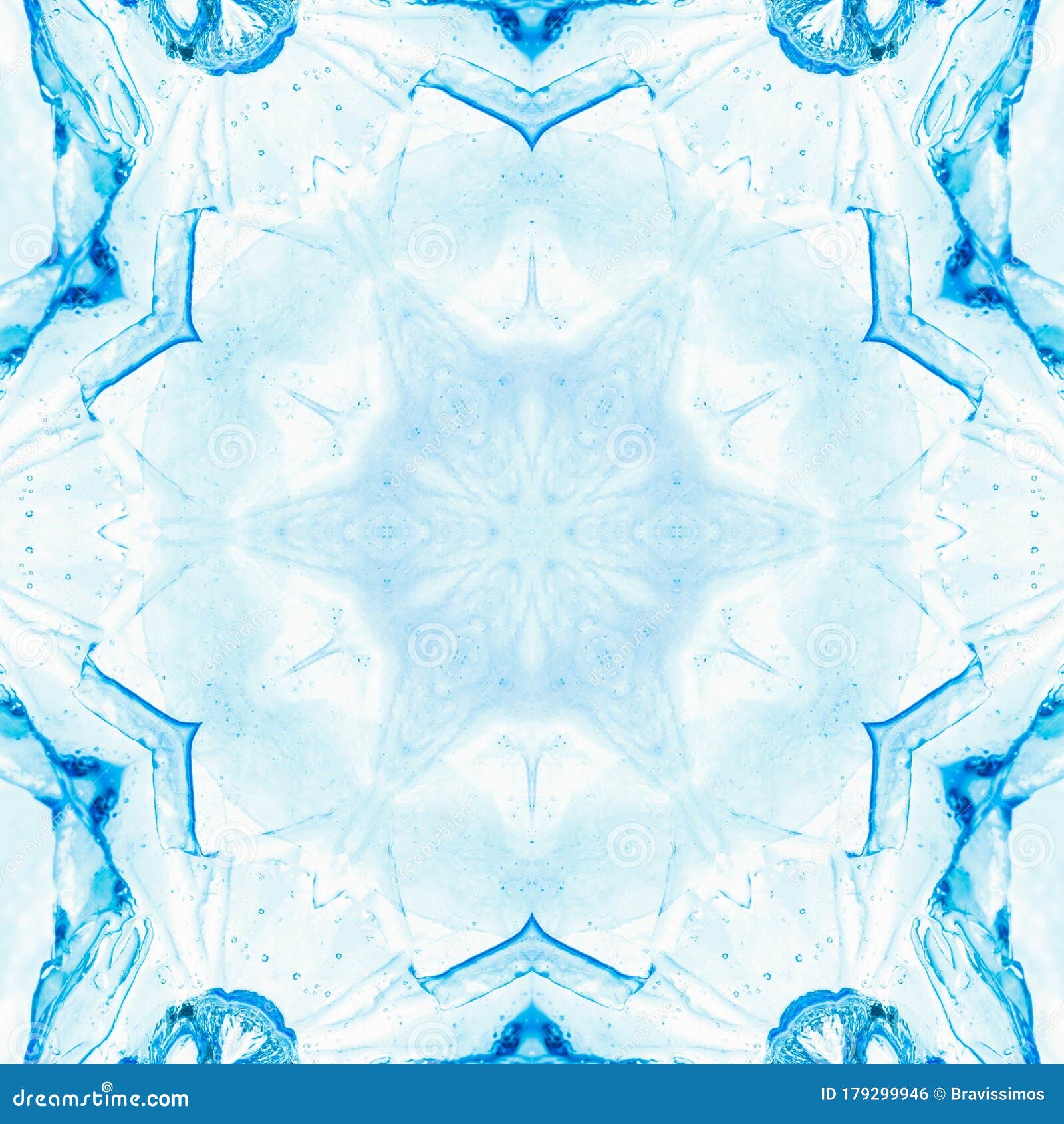 Abstract Blue Ice Pattern Symmetry. Illustration Kaleidoscope Stock ...