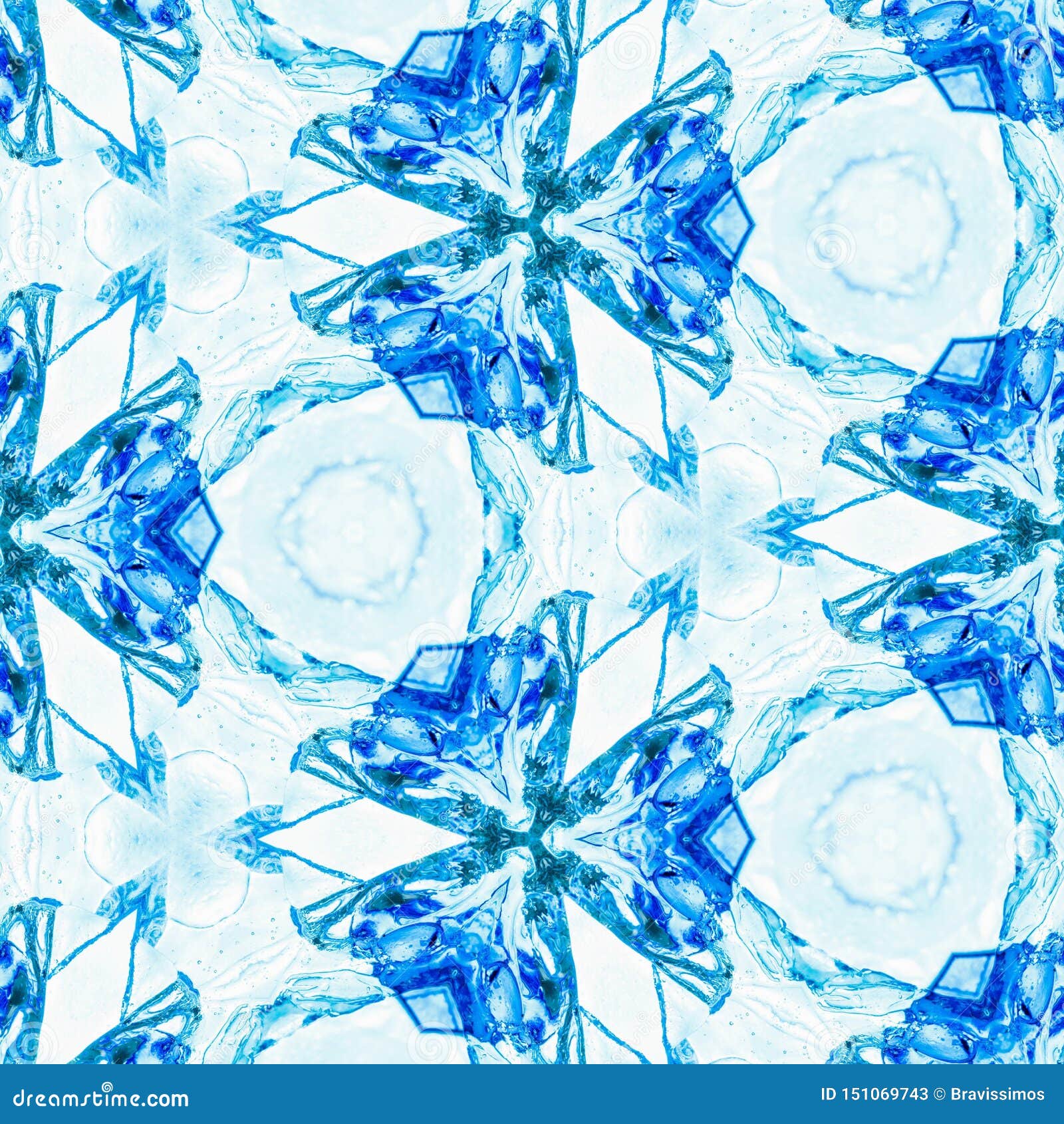Abstract Blue Ice Pattern Symmetry. Illustration Snowflake Stock ...