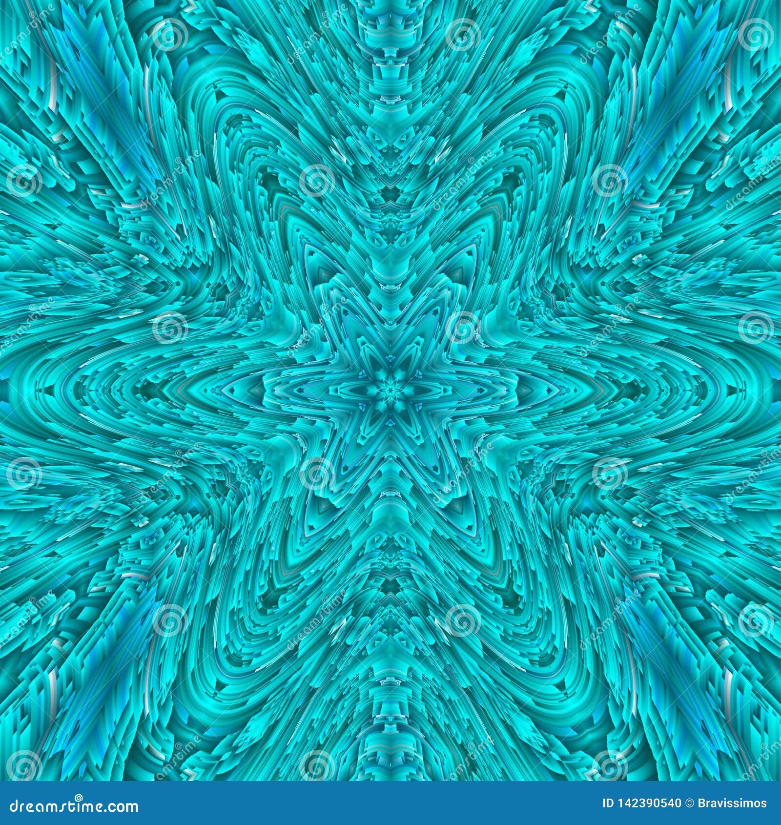 Abstract Blue Ice Pattern Symmetry. Seamless Snowflake Stock ...