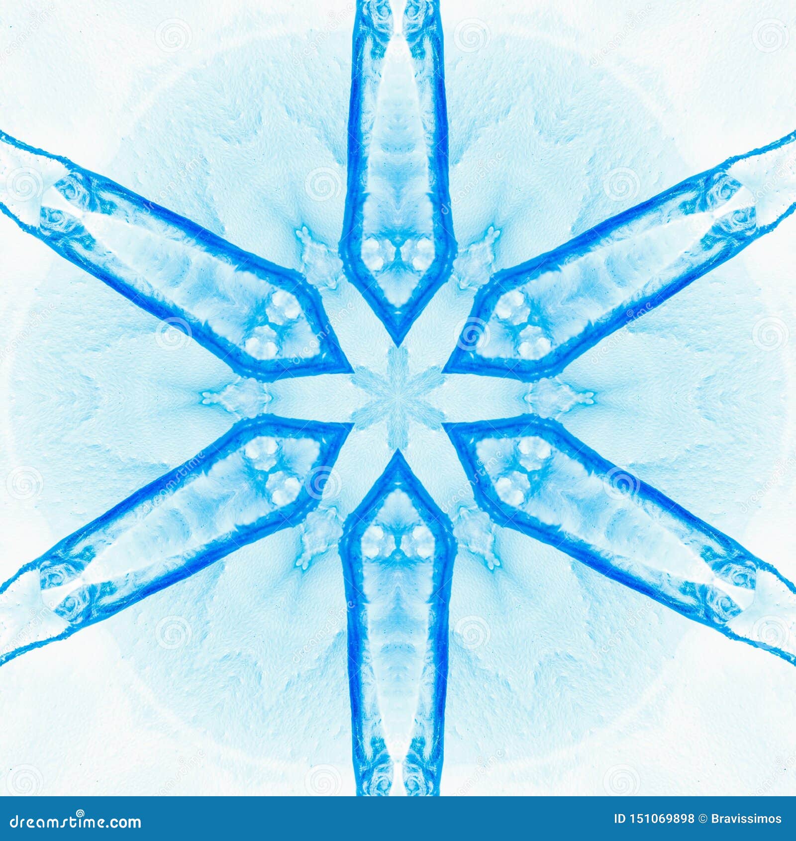 Abstract Blue Ice Pattern Symmetry. Wallpaper Kaleidoscope Stock ...