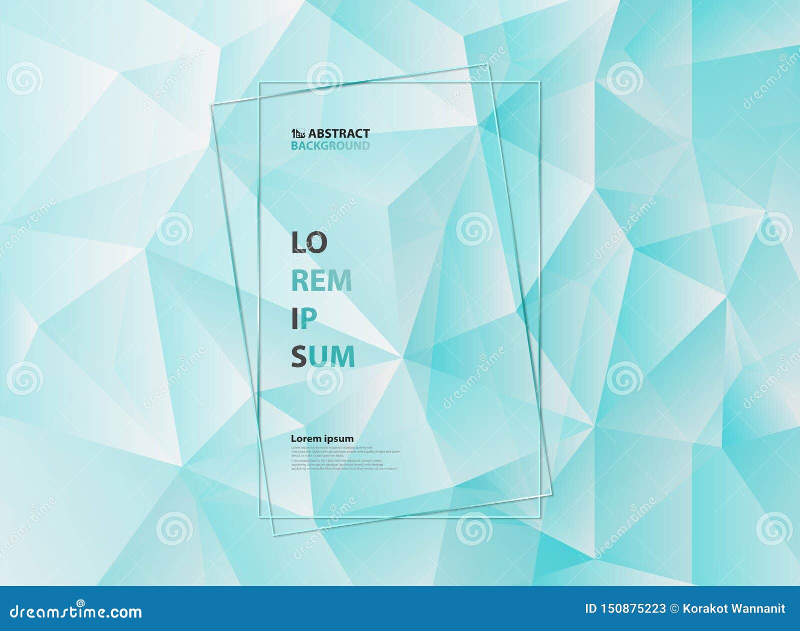 Abstract Blue Ice Polygonal Triangle Geometric Pattern Design ...