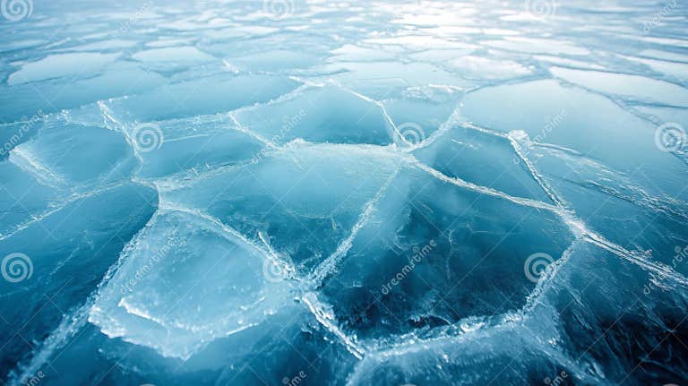 Abstract Blue Ice Surface with Cracks and Textures Stock Illustration ...