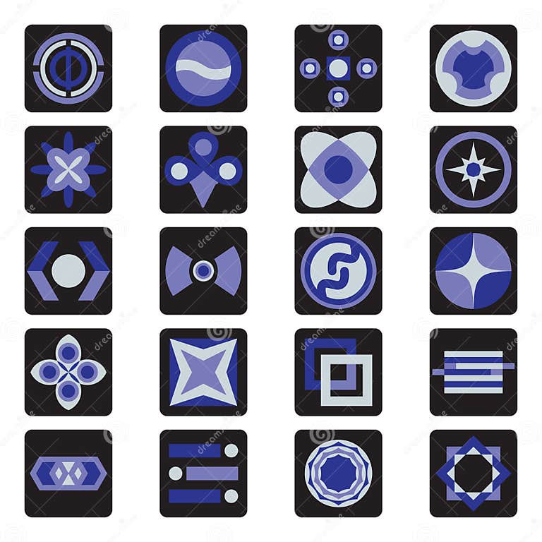 Abstract Blue Icon Pack, Icon Stock Vector - Illustration of modern ...