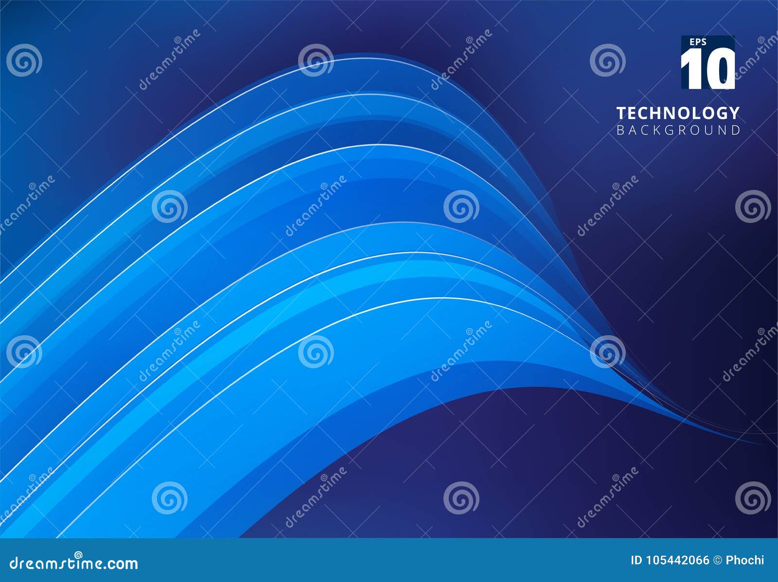 Abstract Blue Image that Depicts Technology with Overlapping Cur Stock Vector - Illustration of ...