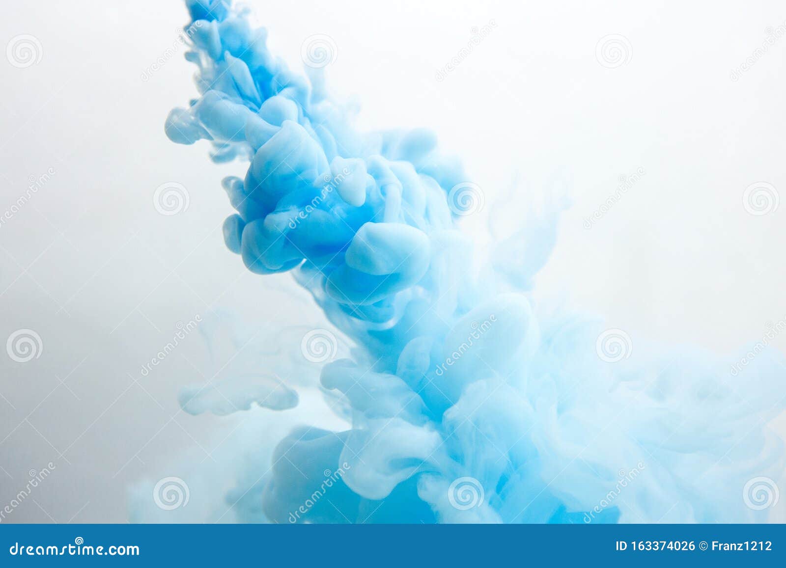 Abstract blue ink in water stock photo. Image of colour - 163374026