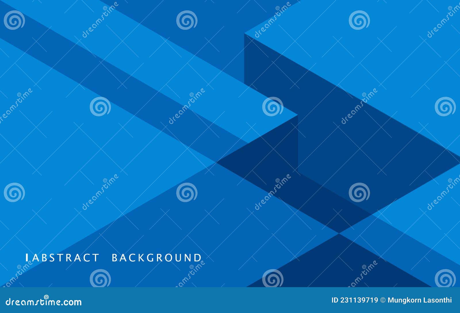 Abstract Blue Isometric Geometric Shape with Architecture Concept ...