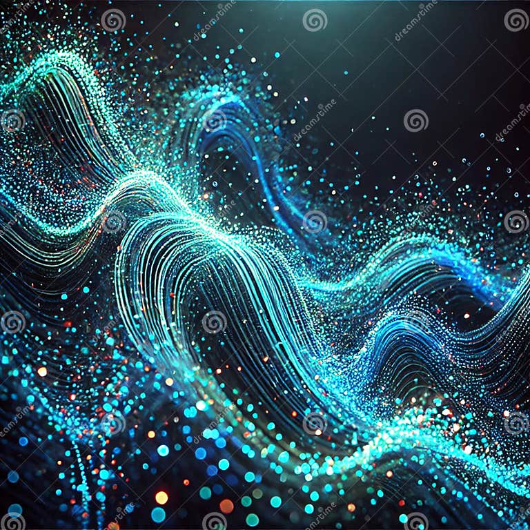 Abstract Blue Kinetic Energy Visual a Dynamic Stock Illustration ...