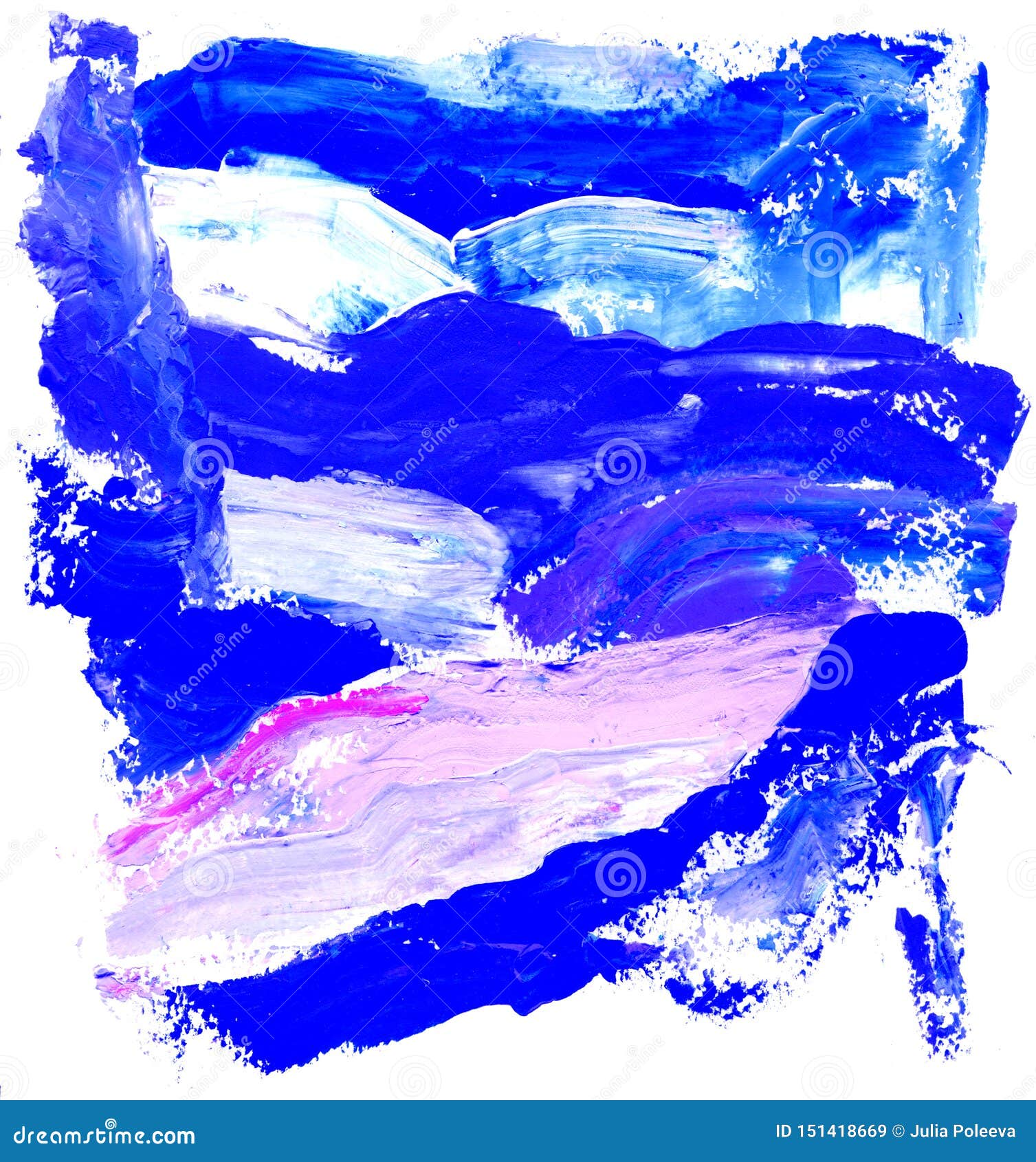 Abstract Blue Landscape Isolated on White Background Stock Image ...