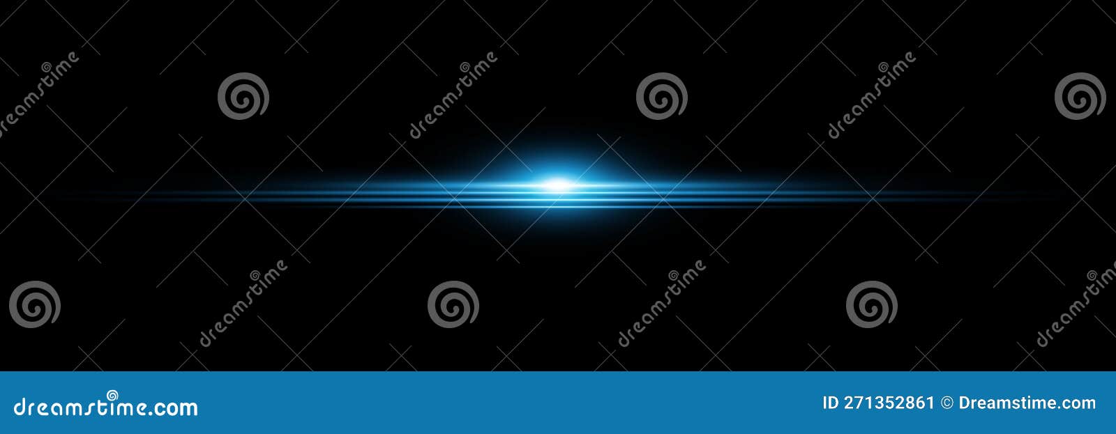Abstract Blue Laser Beam. Transparent Isolated on Black Background ...