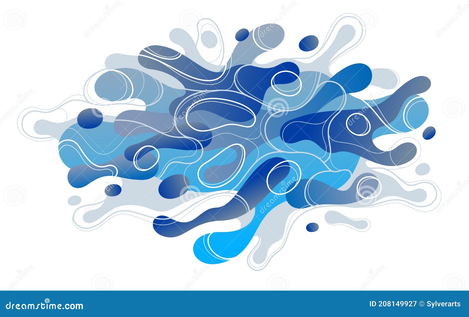 Abstract Blue Lava Fluids Vector Illustration, Bubble Gradients Shapes ...
