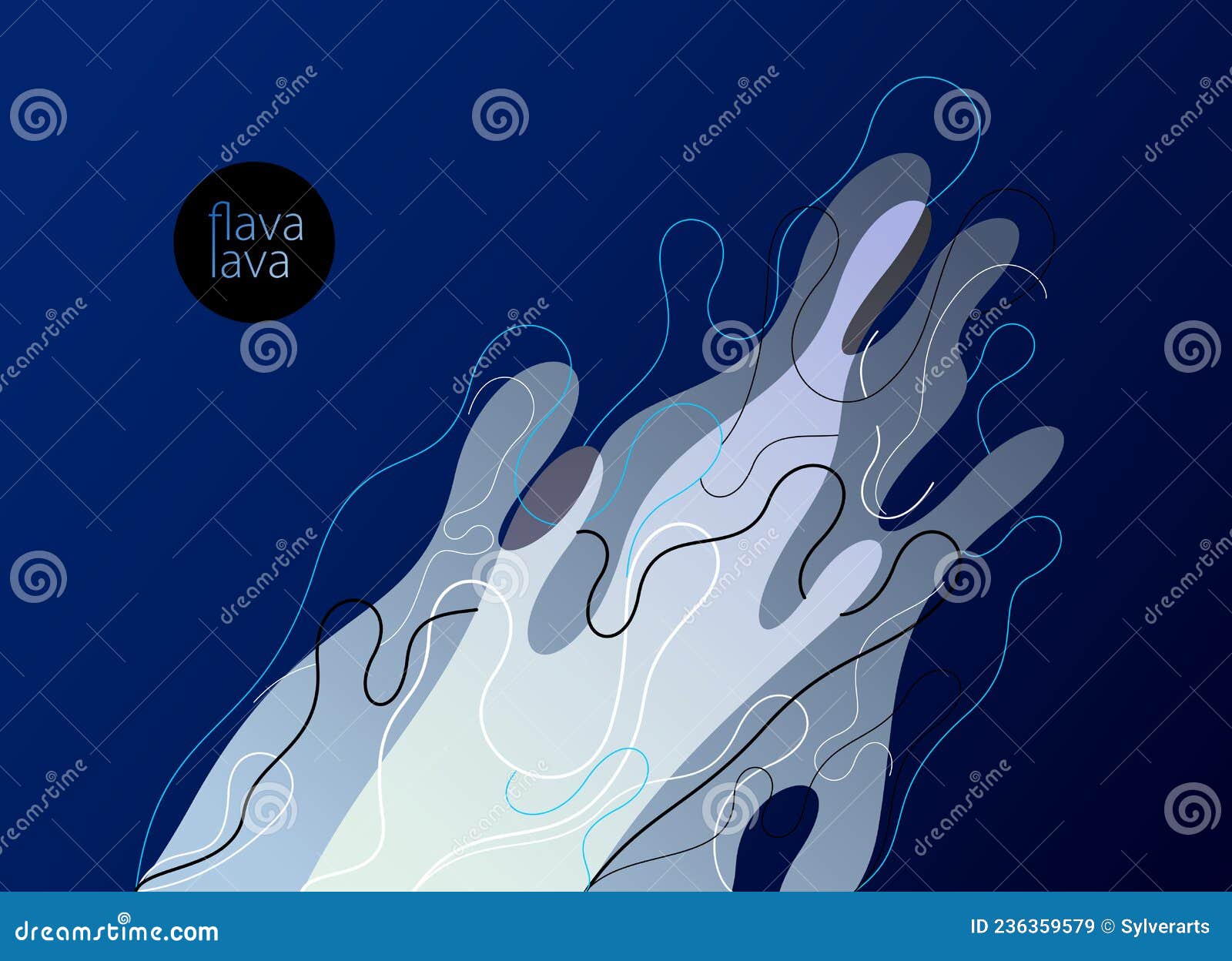 Abstract Blue Lava Fluids Vector Illustration, Bubble Gradients Shapes ...