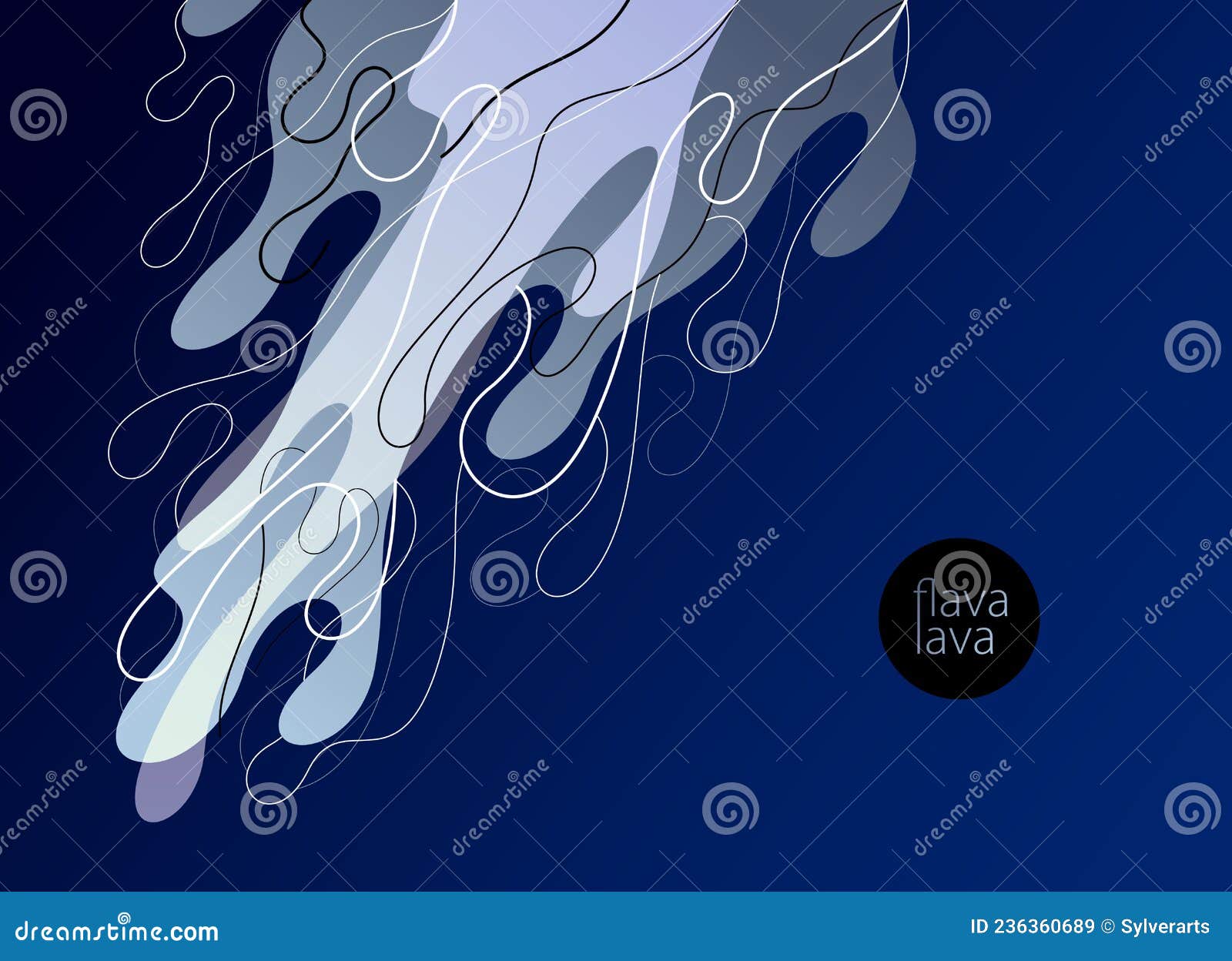 Abstract Blue Lava Fluids Vector Illustration, Bubble Gradients Shapes ...