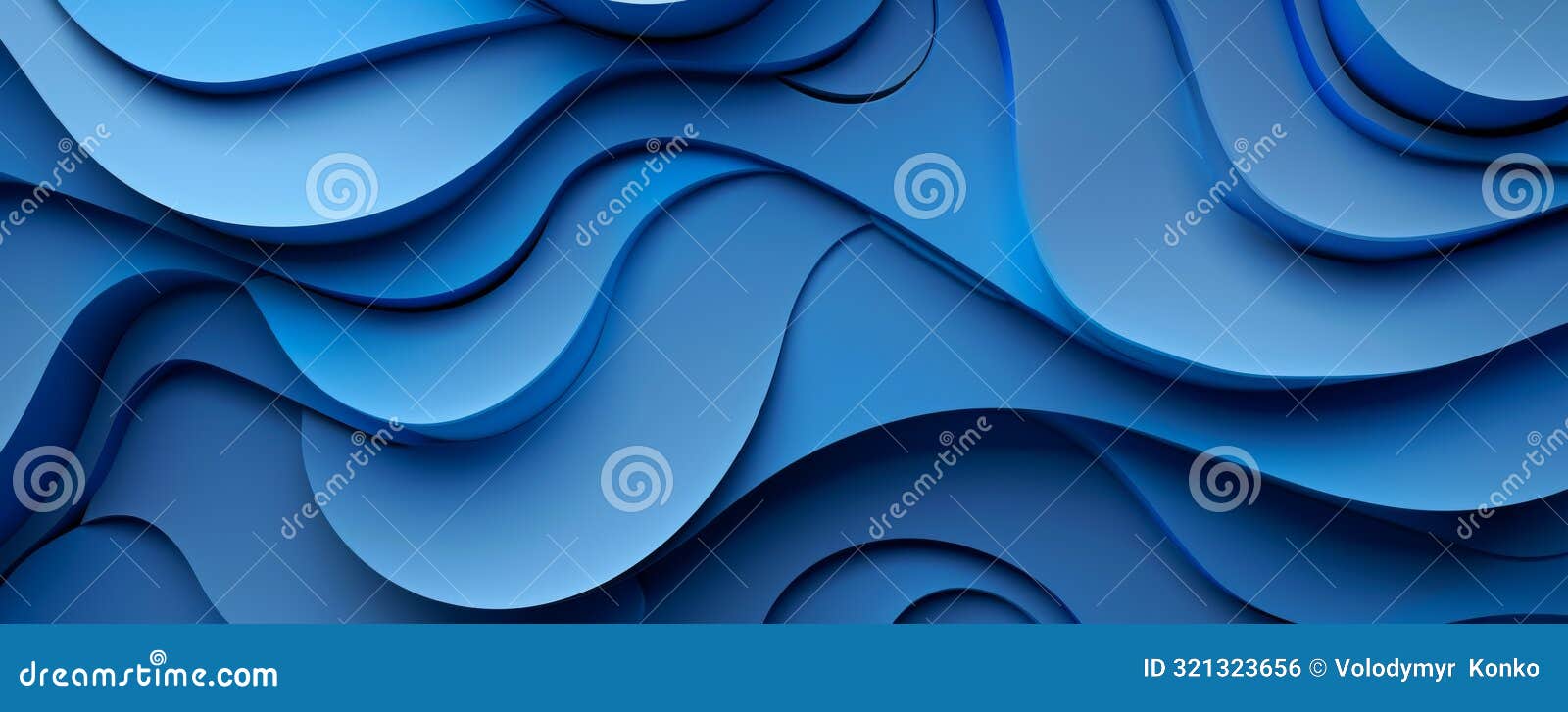 Abstract Blue Layered Waves Background, Dynamic Flow Concept Stock ...