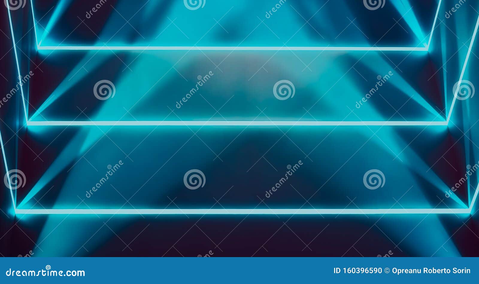 Abstract Blue Led Lights and Shadows on the Wall Stock Photo - Image of ...