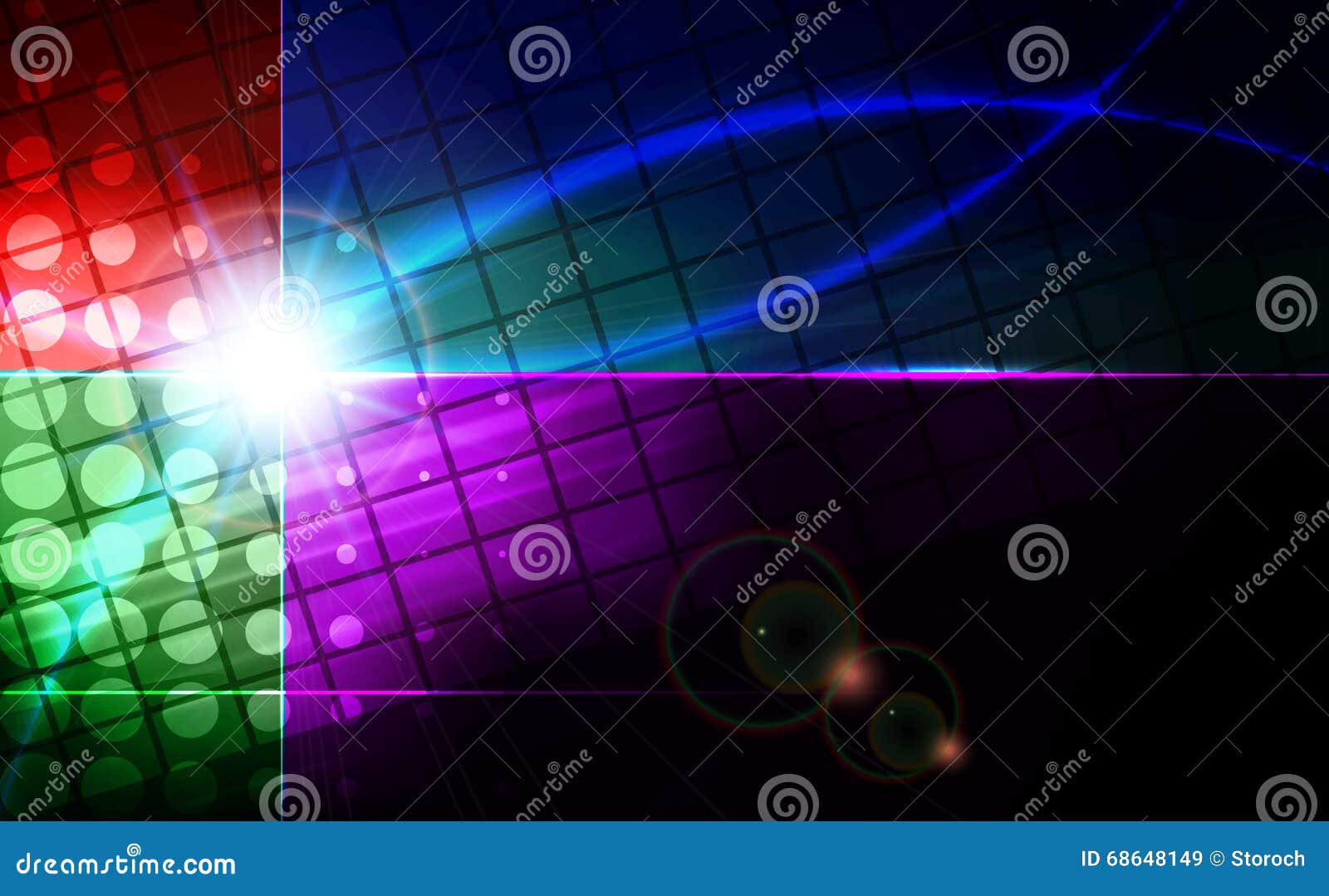 Abstract Blue Lens Flare Technology Background. Stock Vector ...