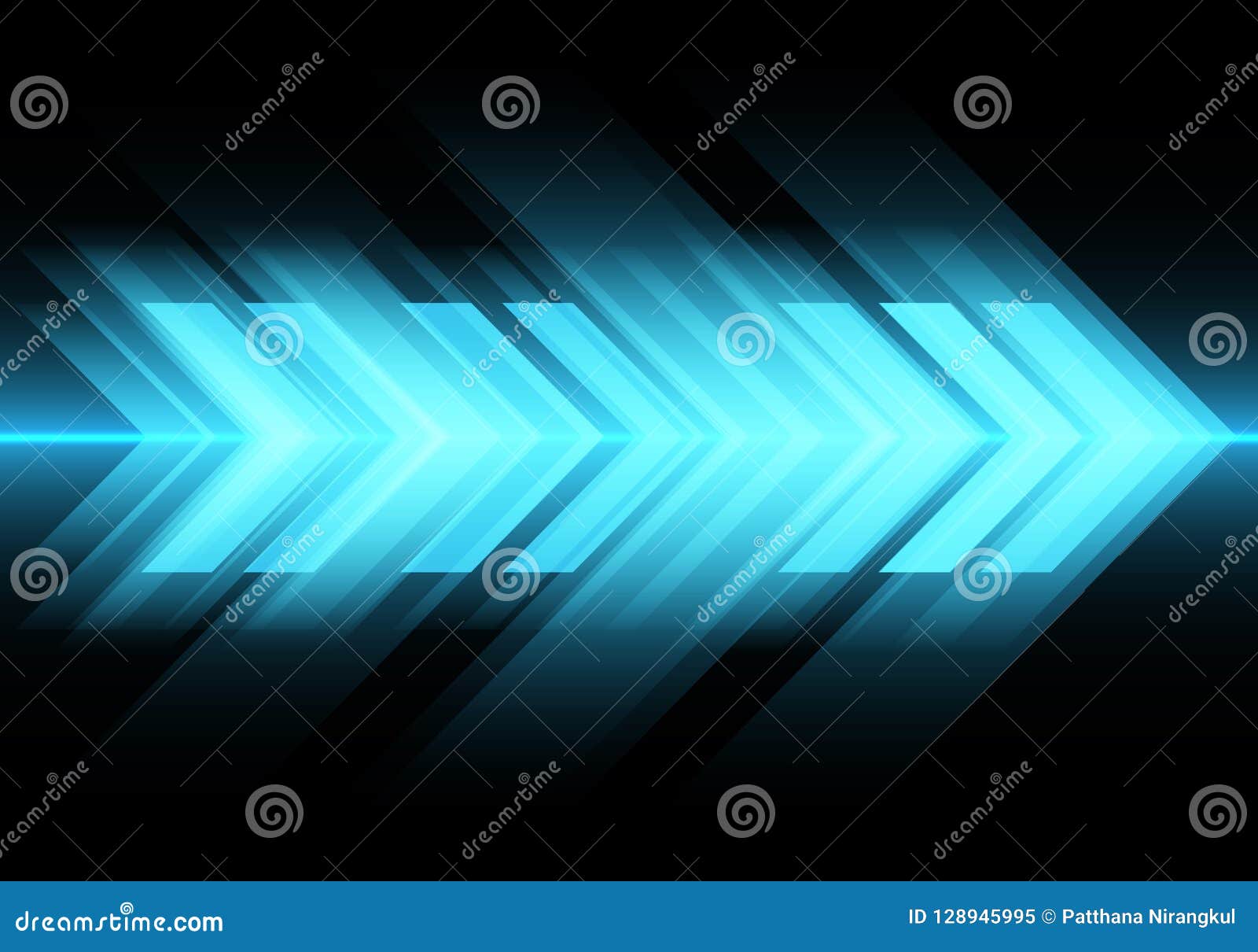 Abstract Blue Light Arrow Speed On Black Design Modern Futuristic ...