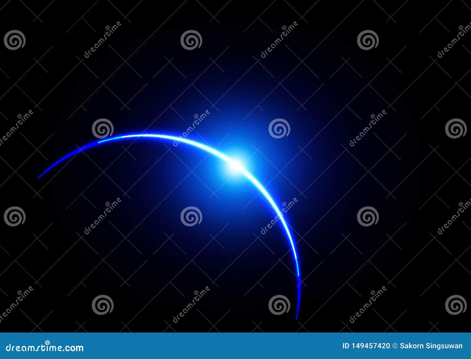 Abstract Blue Light Background Curve Line Technology. Lighting Art ...