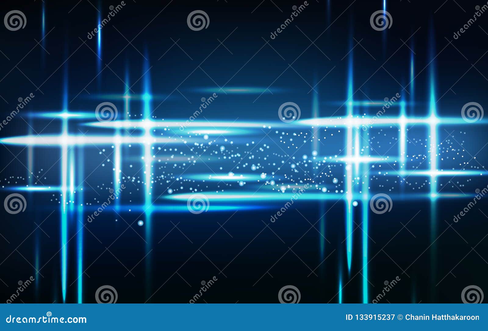 Abstract Blue Light Rays Neon Glowing with Bright Molecules Back Stock ...