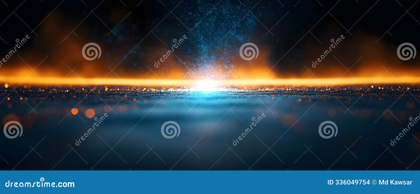Abstract Blue Light Sparkles in Darkness Stock Illustration ...