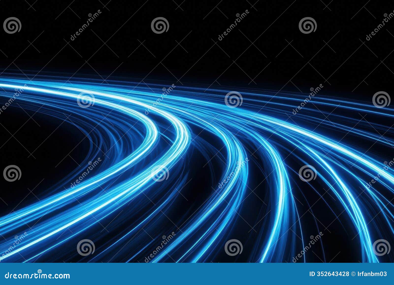 Abstract Blue Light Trails on a Black Background Stock Photo - Image of ...